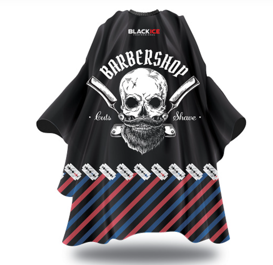 BlackIce SKULL BARBER Barber Cape #BVE009SKU