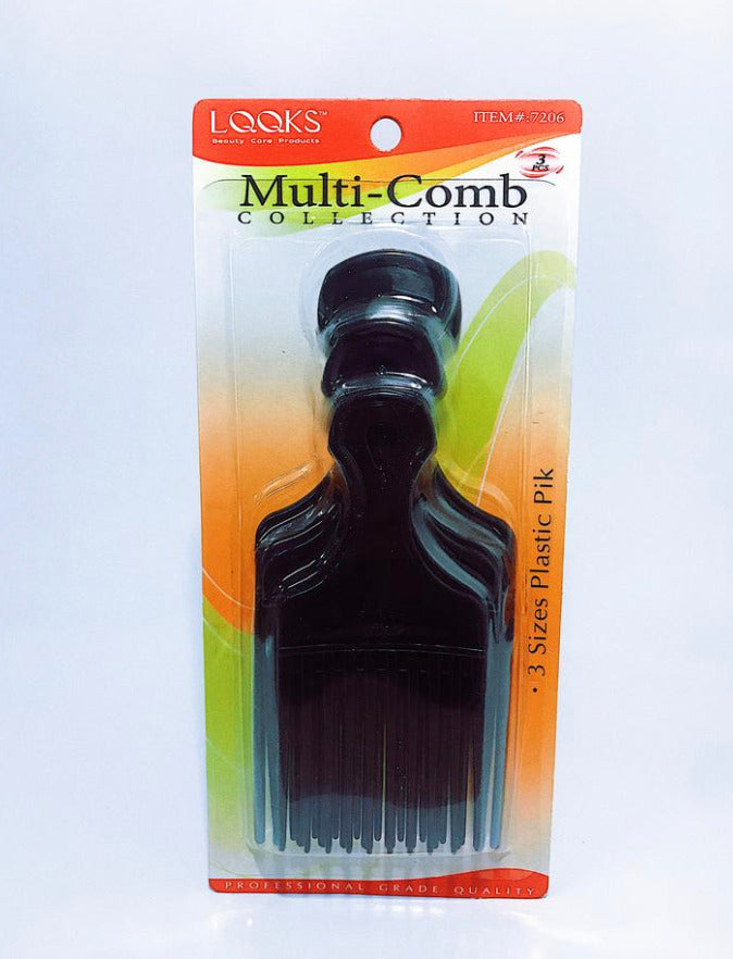 LOOKS multi comb 3 sizes plastic pik #7206