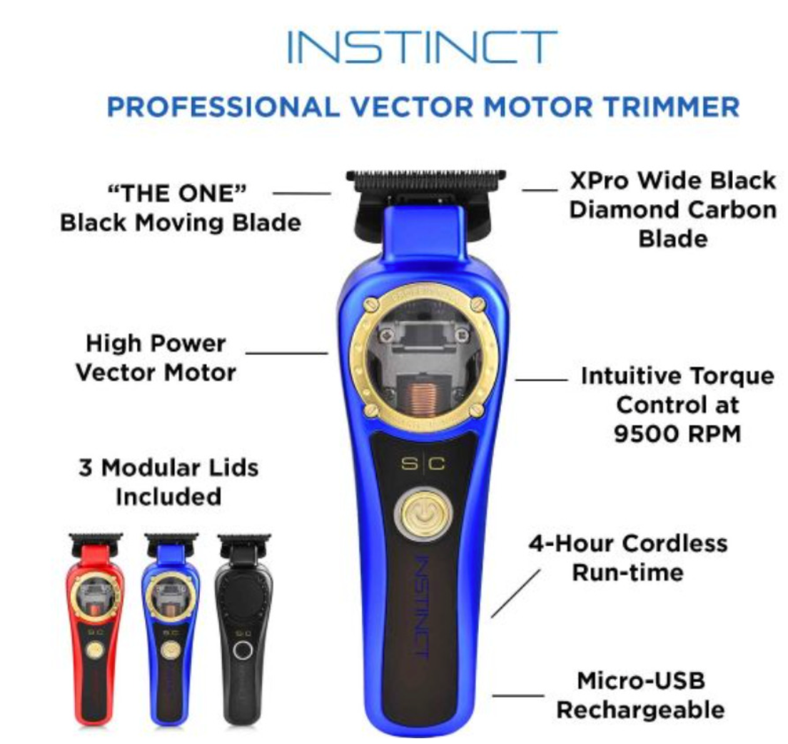 StyleCraft S|C Instinct professional Vector Motor Cordless Trimmer Wit